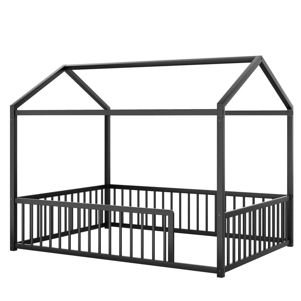 Harper & Bright Designs Black Full Size Montessori Style Metal Floor ...