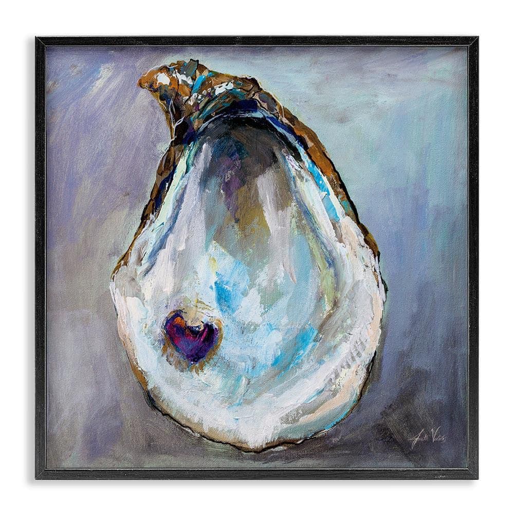 Stupell Industries Oyster Shell with Pearl by Jeanette Vertentes Black ...