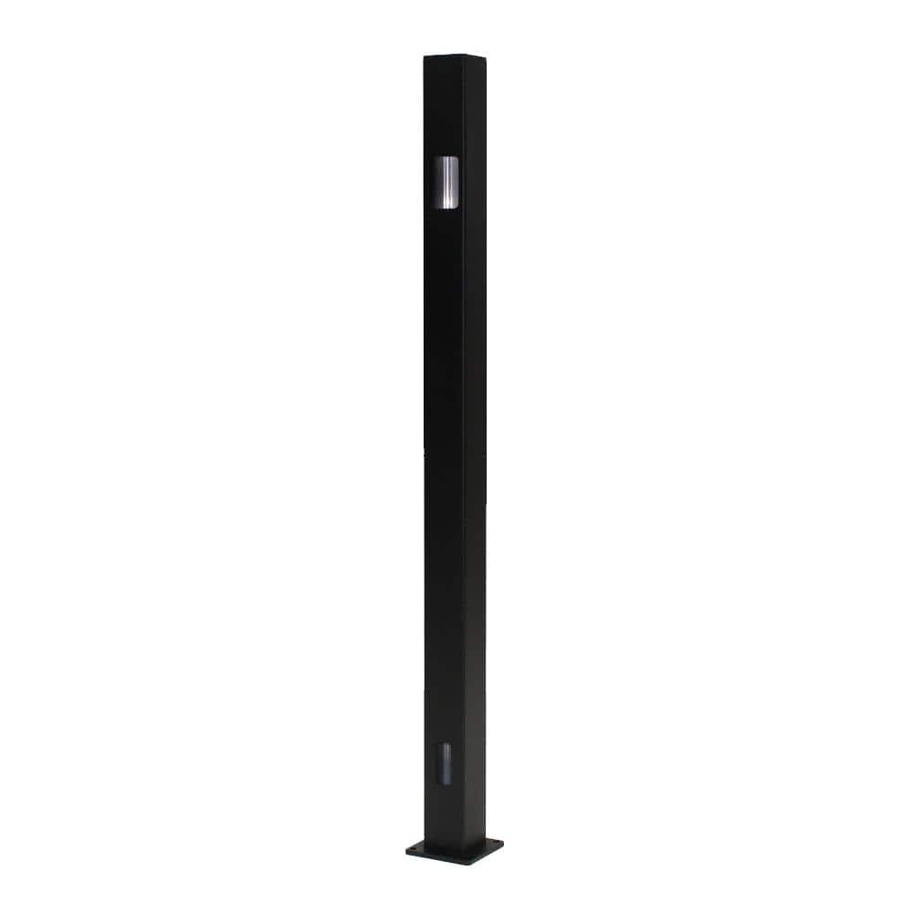 Vista 42 in. H x 2.5 in. W Black Aluminum Top Stair Post for Stair ...