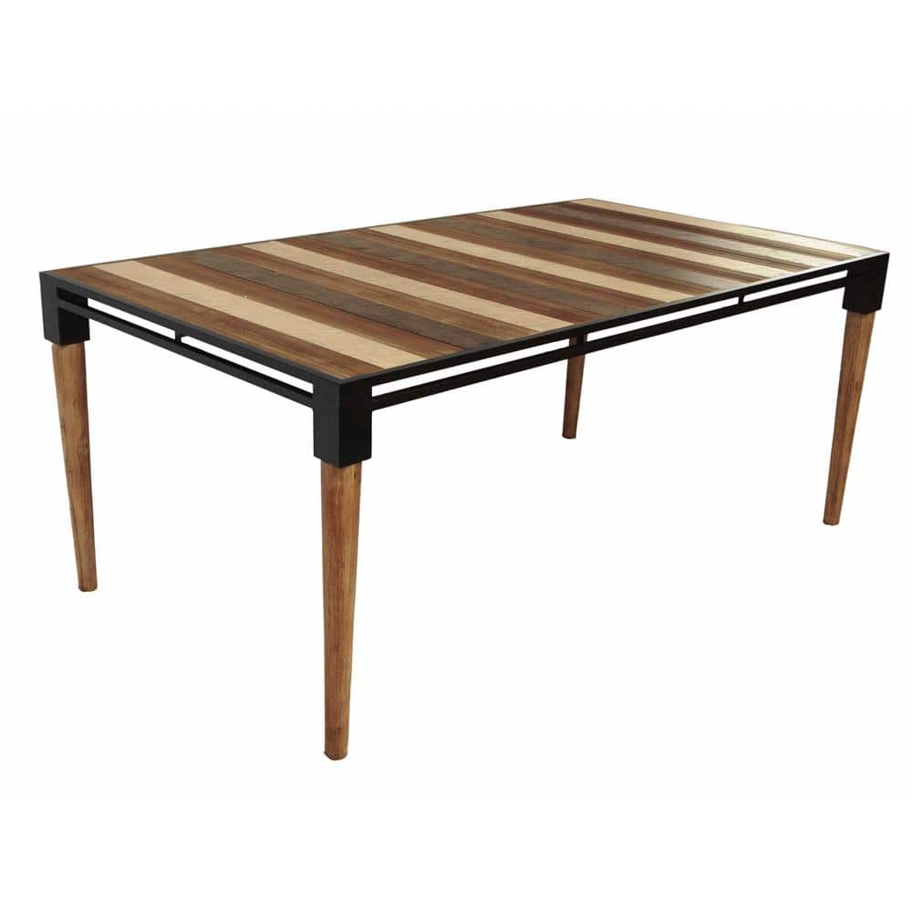 HomeRoots Shelly Metal Base Metal/Wood Dining Table for (Seats of 6 ...