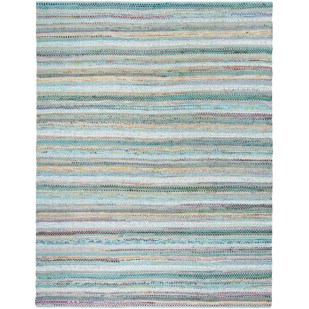 SAFAVIEH Montauk Aqua/Multi 8 ft. x 10 ft. Striped Area Rug MTK975C-8 ...