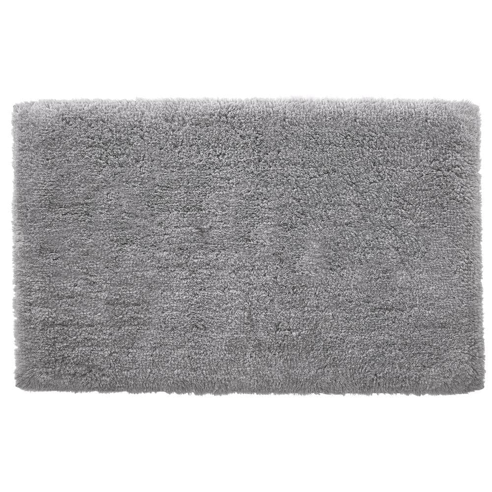 StyleWell Stone Gray 25 in. x 40 in. Non-Skid Cotton Bath Rug HMT429 ...