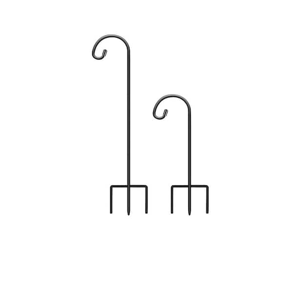 Cubilan 2 Pack 48 in. Adjustable Shepherd's Hooks with 3-Prong Base for ...