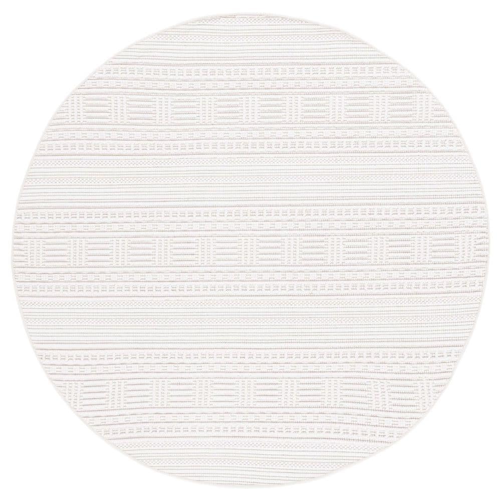 SAFAVIEH Camden 5 ft. x 5 ft. Ivory Geometric High-Low Solid Color ...