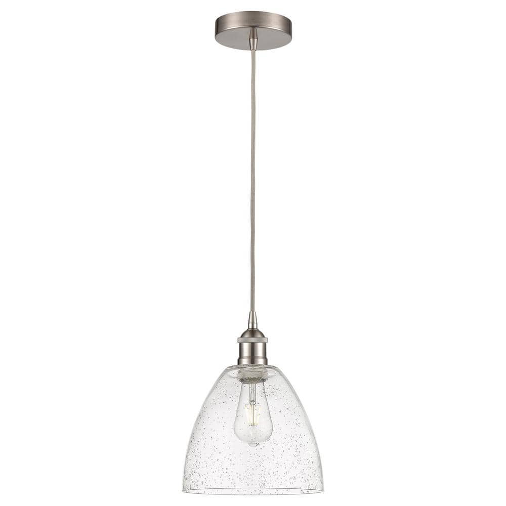 Innovations Edison Dome 60-Watt 1-Light Brushed Satin Nickel Standard ...