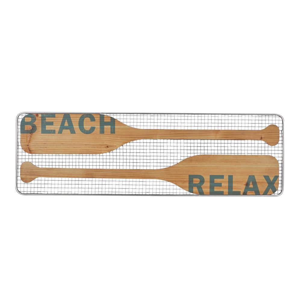Litton Lane Rectangular Wood And Metal Coastal Oars Wall Decor, 40" X ...