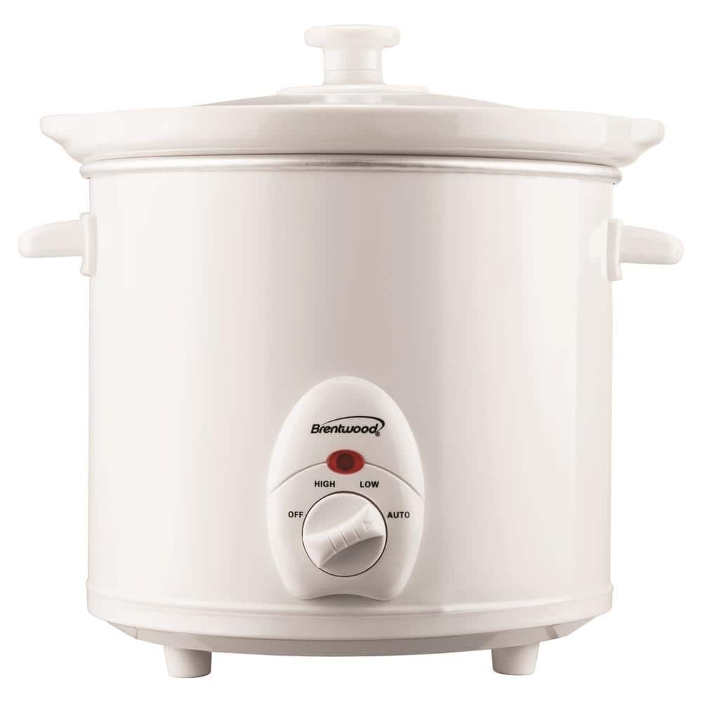 Brentwood 3 qt. White Stainless Steel Slow Cooker SC-135W - The Home Depot