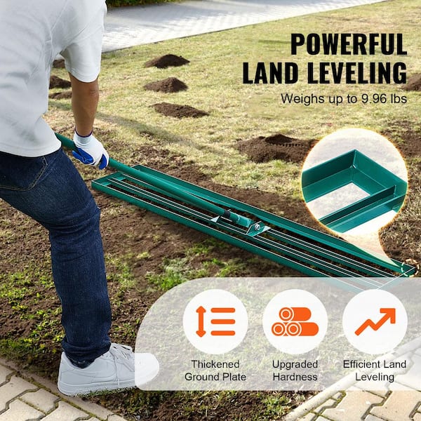 VEVOR Lawn Leveling Rake 48 in. x 10 in. Level Lawn Tool Heavy duty Lawn Leveler with 78 in. Steel Extended Handle Rake Suit CPPZP1048000TBPBMV0 The Home Depot