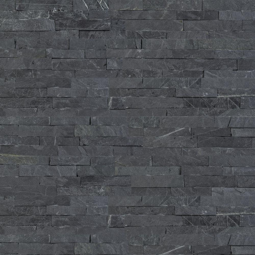 MSI Premium Black Mini Ledger Panel 4 in. x 4 in. Natural Slate Wall ...