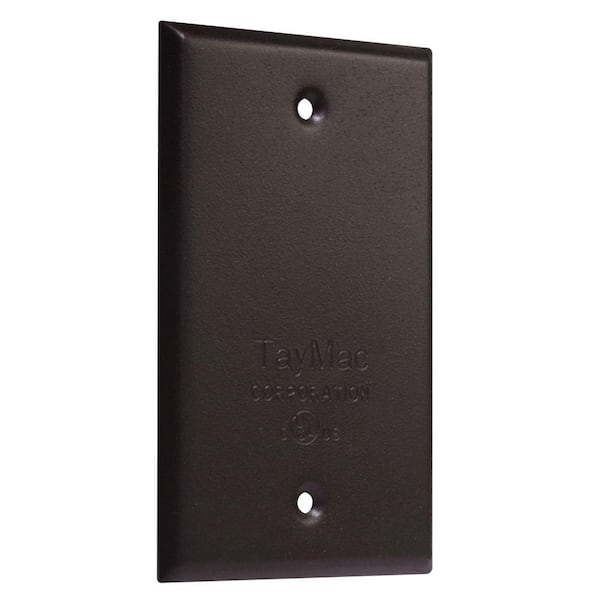 TAYMAC 1-Gang Weatherproof Bronze Blank Cover BC100Z - The Home Depot