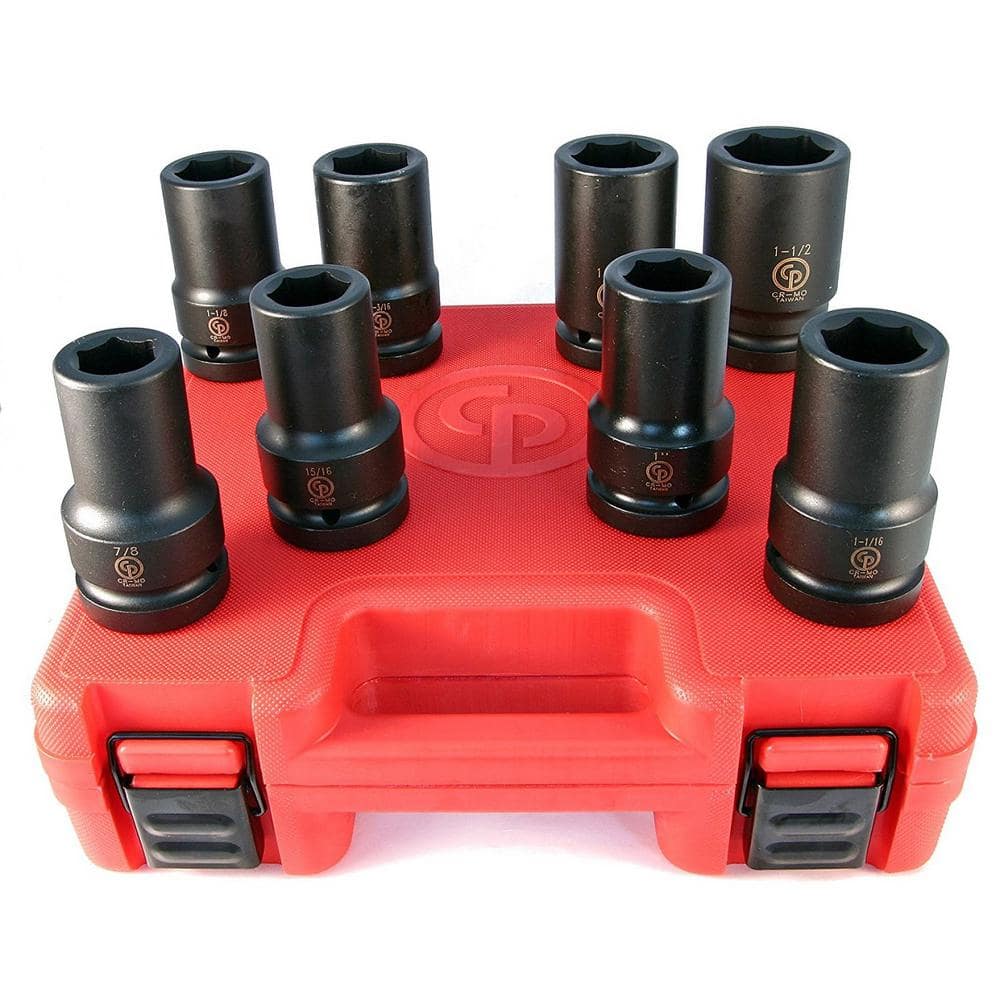 Chicago Pneumatic 1 in. Drive SAE Deep Impact Socket Set (8-Piece ...