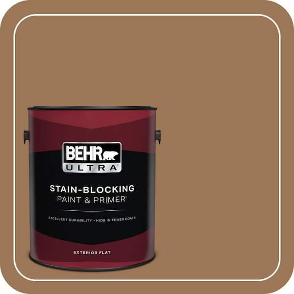 BEHR ULTRA 1 gal. #PPU4-02 Coco Rum Flat Exterior Paint & Primer 485301 ...