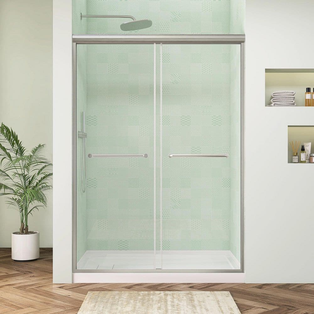 Getpro 44 in.- 48 in. W x 75 in. H Double Sliding Framed Alcove Shower ...