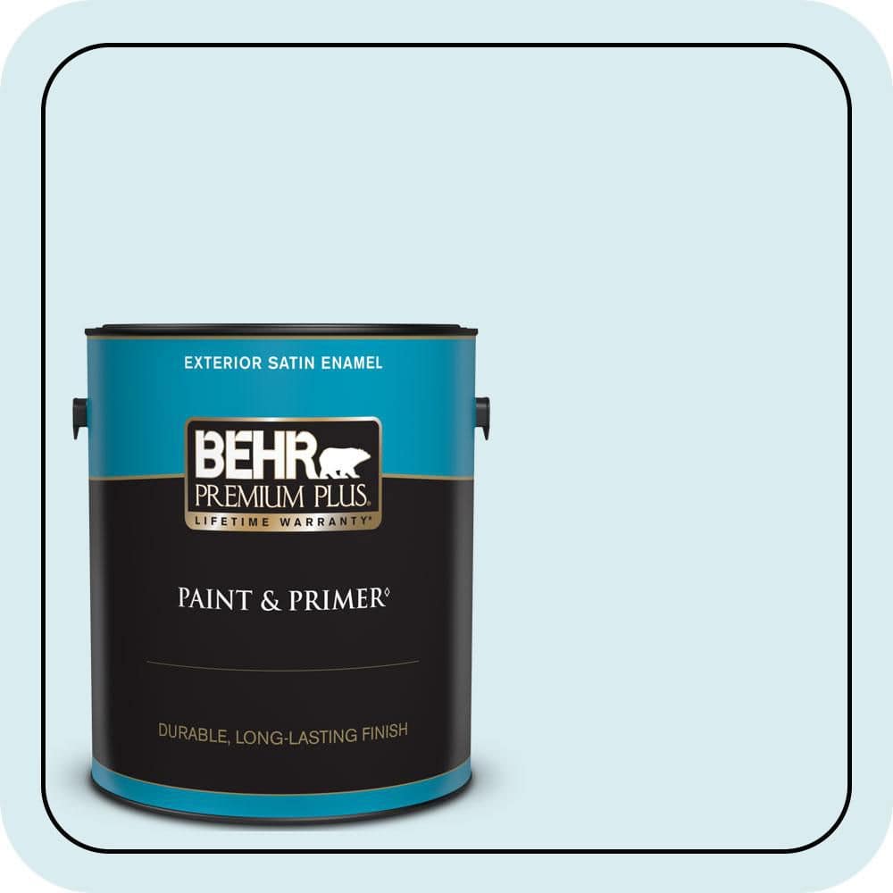 BEHR PREMIUM PLUS 1 gal. #550C-1 Airy Satin Enamel Exterior Paint ...