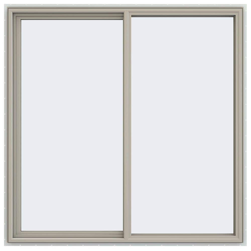 JELD-WEN 59.5 in. x 59.5 in. V-4500 Series Desert Sand Vinyl Left ...