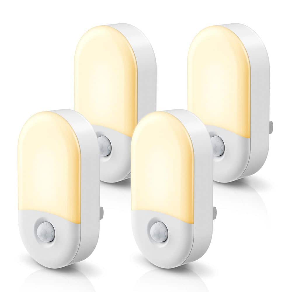 YANSUN Motion Sensor Night Light Plug-In, 4-Pack, 3000K Warm White ...