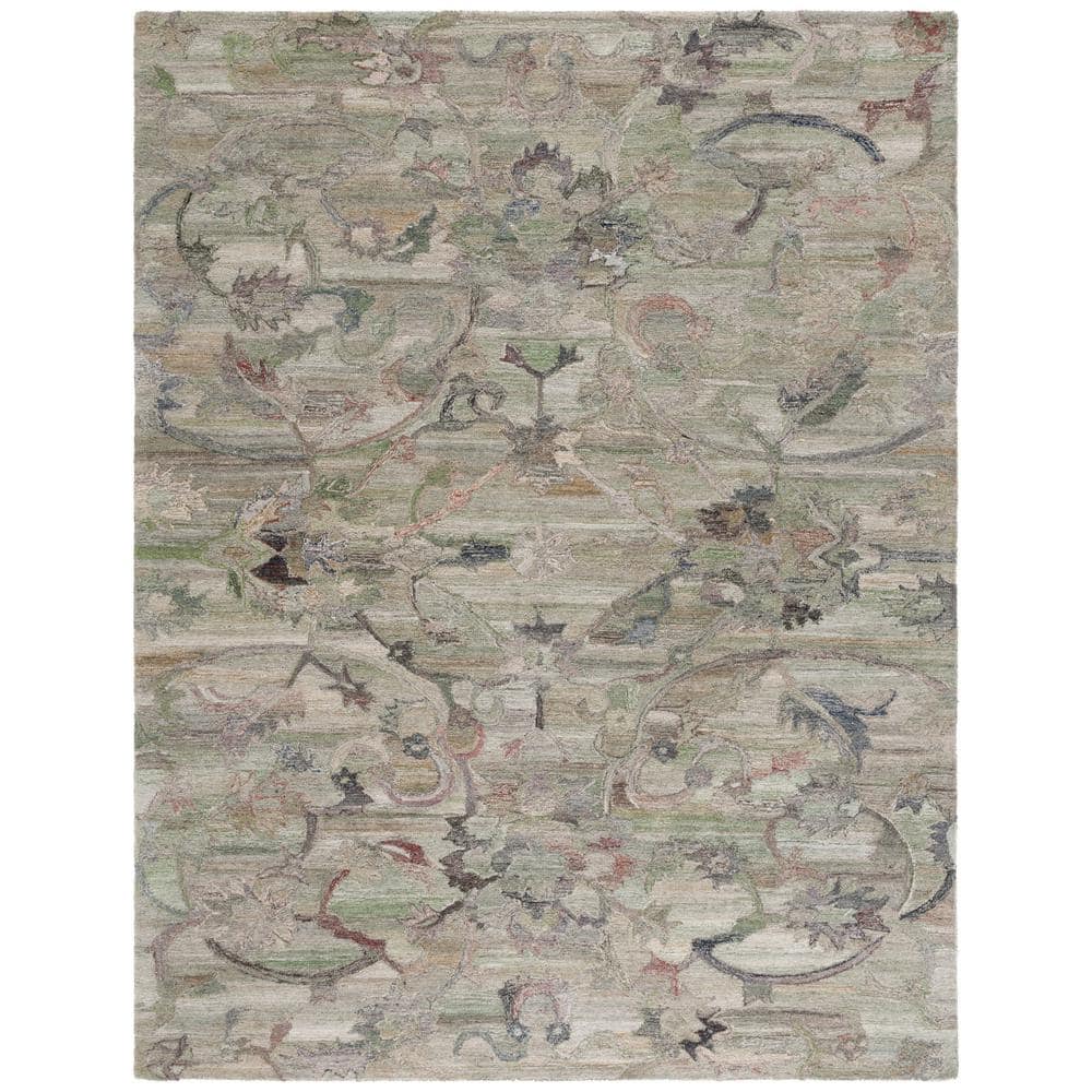 SAFAVIEH Anatolia Sage/Beige 11 ft. x 15 ft. Traditional Garden Area ...