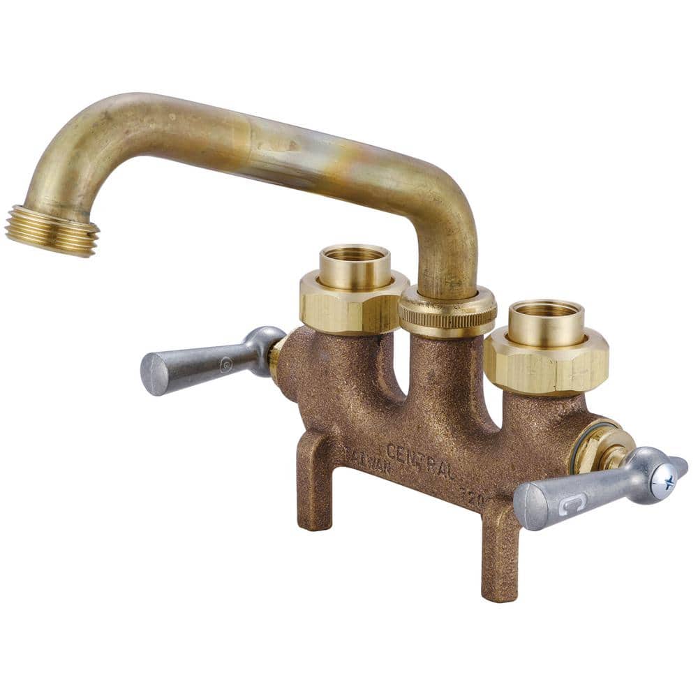 Central Brass 2-Handle Laundry Utility Faucet in Rough Brass 80465 ...