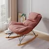 Harper & Bright Designs Pink Velvet Rocking Chair with Double Wing ...