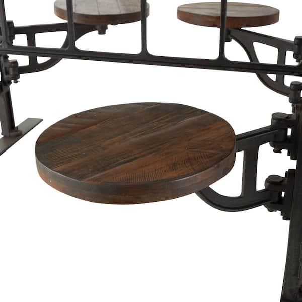 Decmode 31 inch x 51 inch Brown Teak Wood Industrial Dining Table