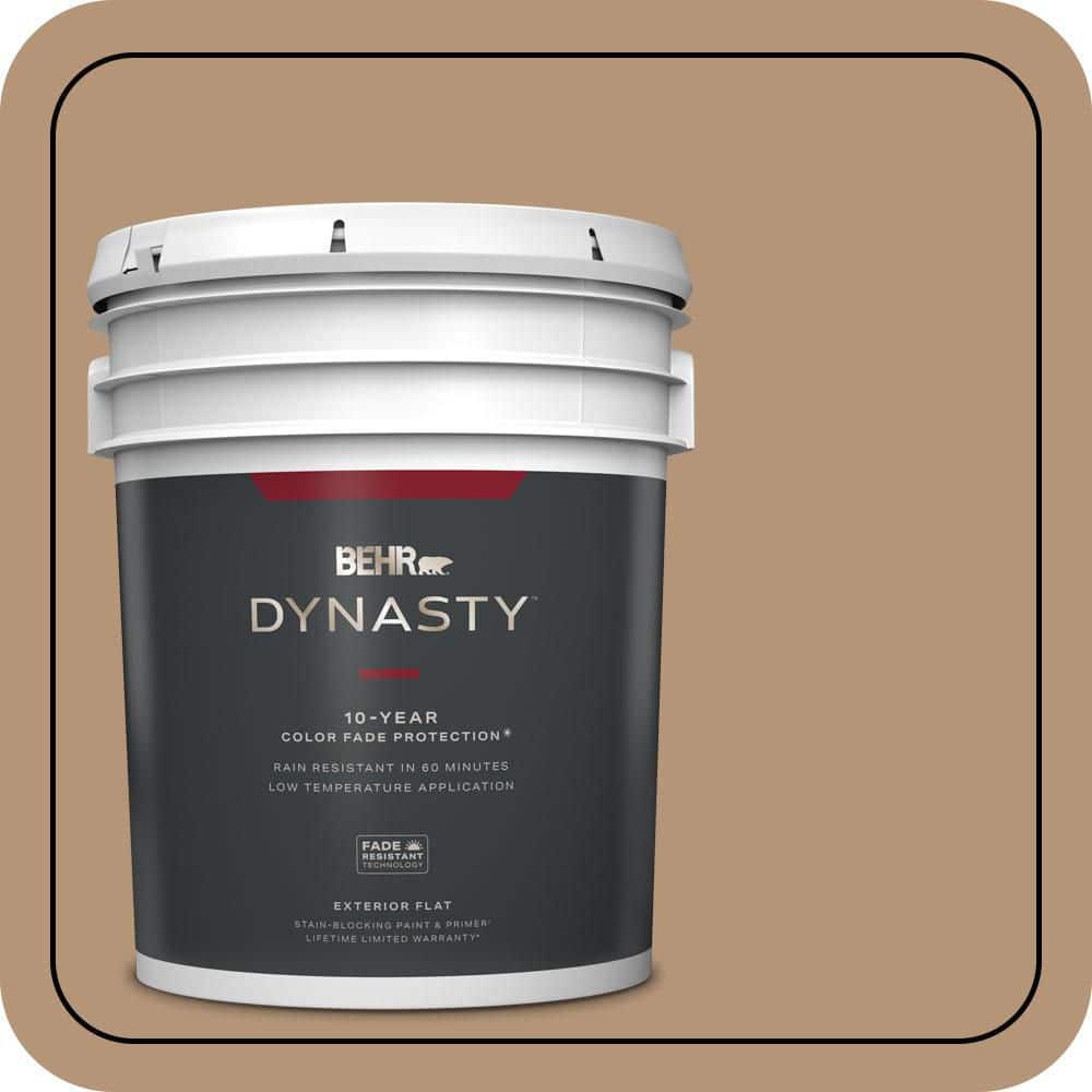 BEHR DYNASTY 5 gal. #280F-4 Burnt Almond Flat Exterior Stain-Blocking ...