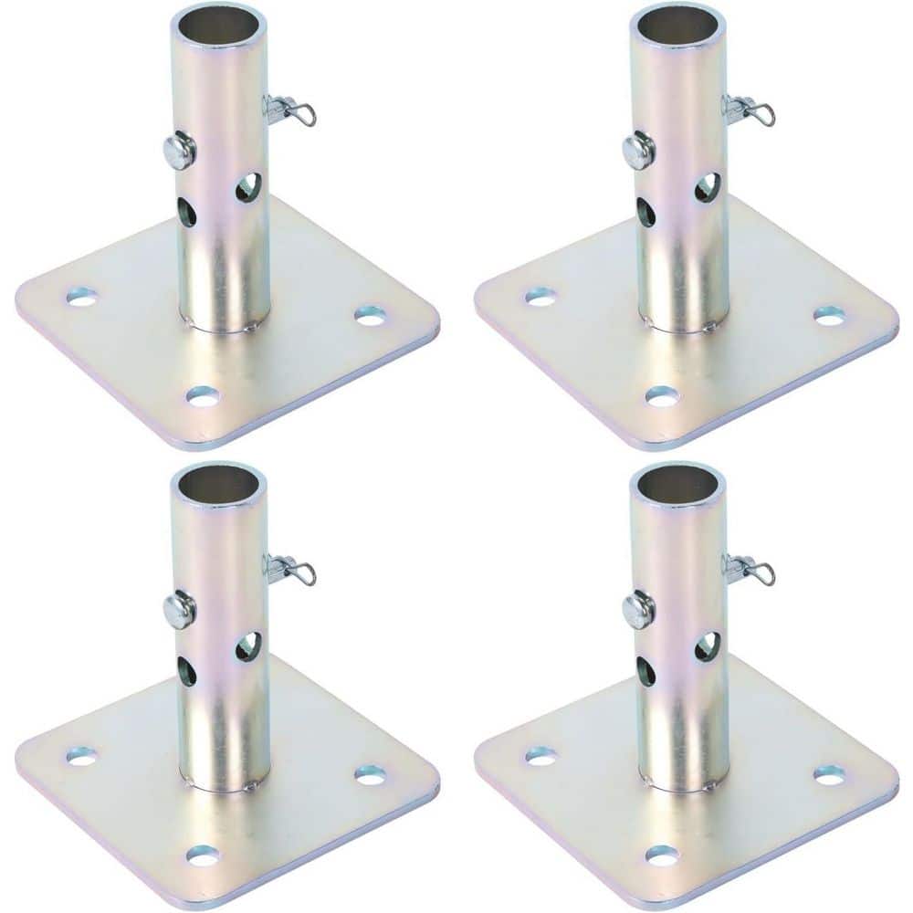 KIWDZFU 4 Pack Galvanized Scaffold Base Plates 5x5x1-3/8 OD Silver ...