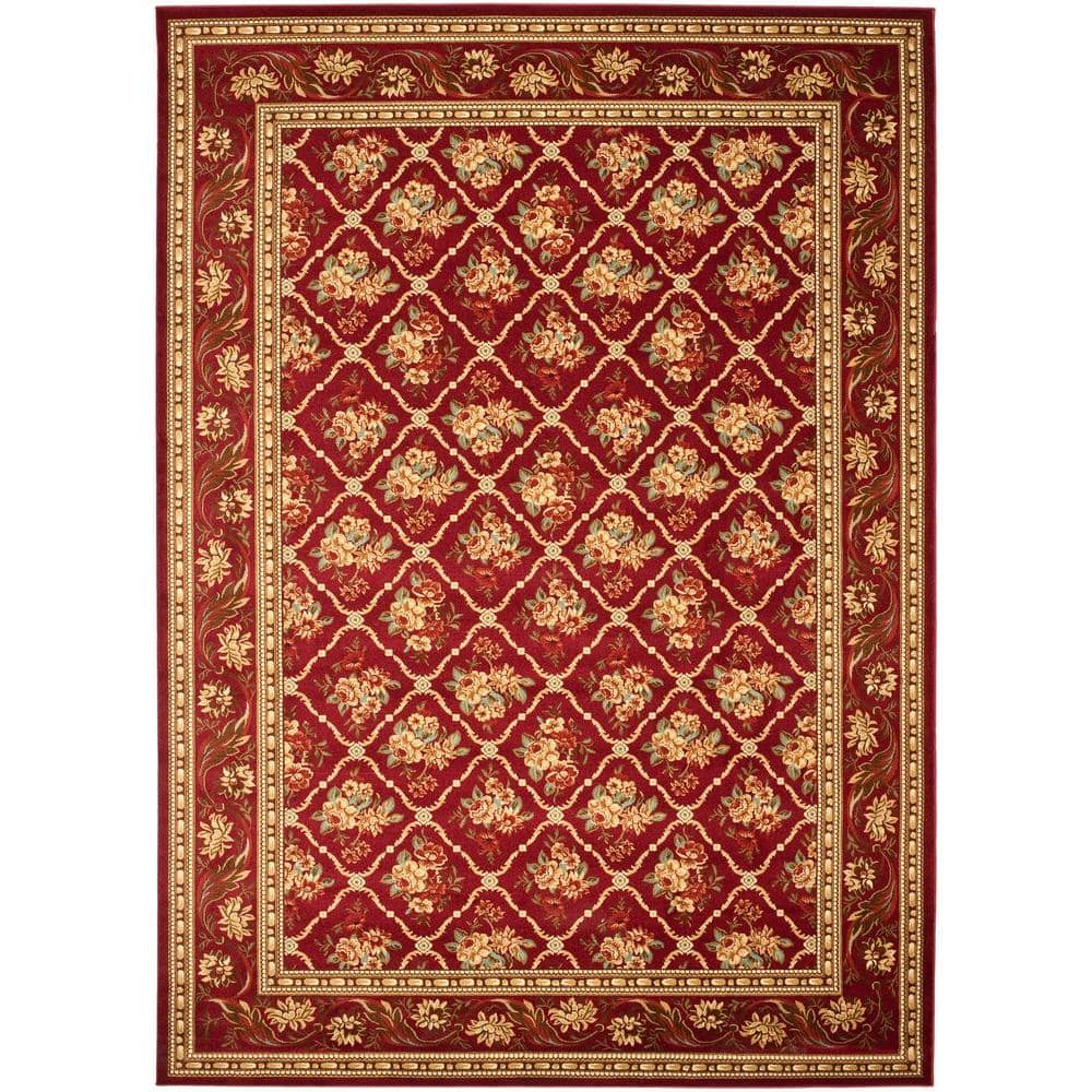 SAFAVIEH Lyndhurst Red 9 ft. x 12 ft. Border Area Rug LNH556-4040-9 ...