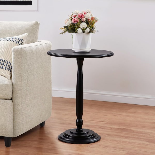 Convenience Concepts Classic Accents Amelia 18 in. Black Round Wood ...