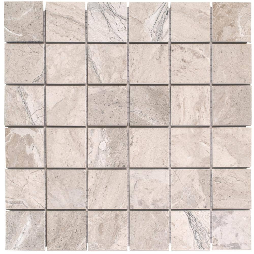 Apollo Tile Splendor 4 in. x 0.41 in. Matte Beige Porcelain Mosaic Wall ...