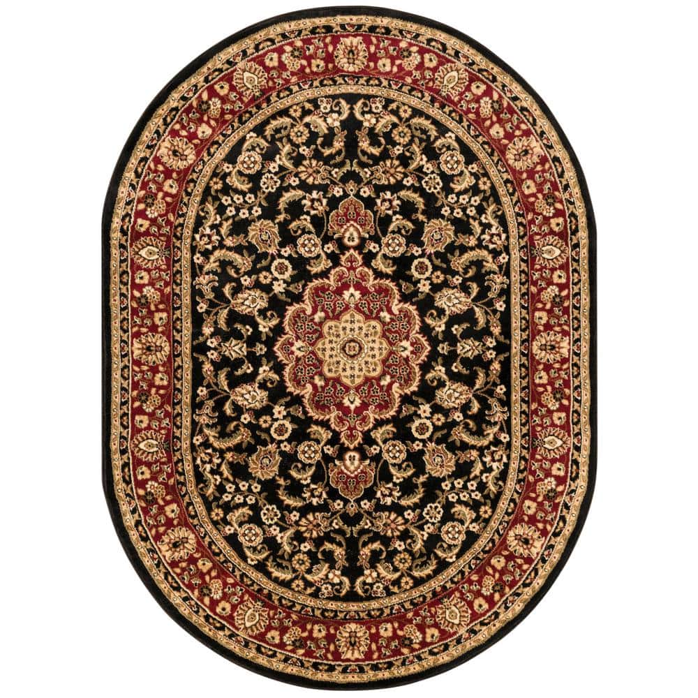 Well Woven Barclay Medallion Kashan Black 5 ft. x 7 ft. Oval ...