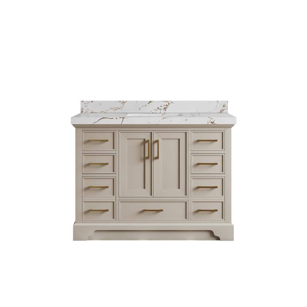 Willow Collections Charlotte 48 in. Single Sink Freestanding Fine Grain ...