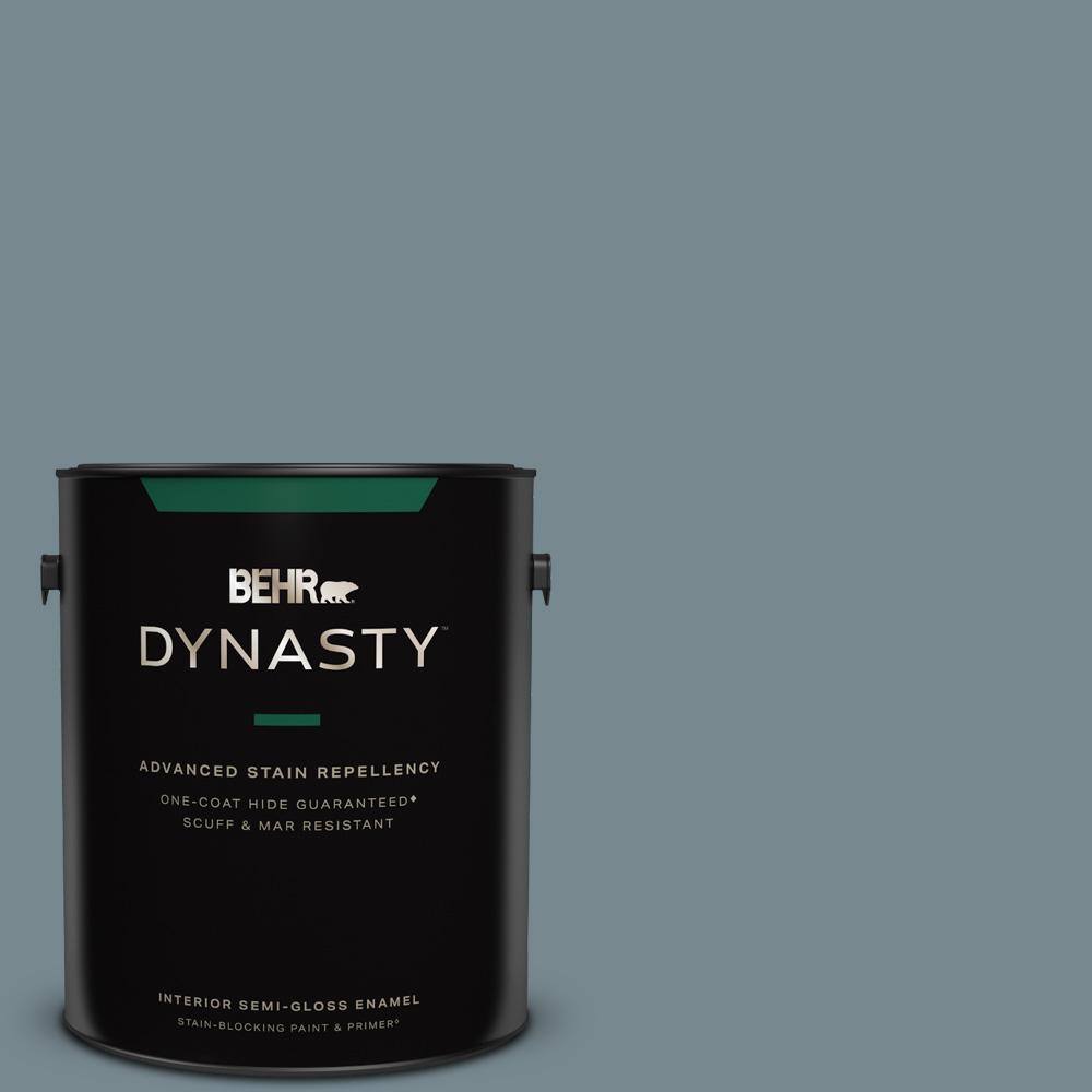 BEHR DYNASTY 1 gal. #N470-5 Norwegian Blue One-Coat Hide Semi-Gloss ...