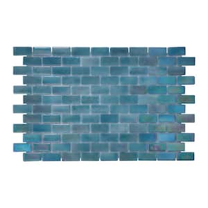 The Tile Doctor Glass Tile Love Whole Lotta Subway Blue Mix 22.5 in. x ...