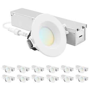 LUXRITE 2 in. Square Integrated LED Recessed Light J-Box 8-Watt 5CCT ...
