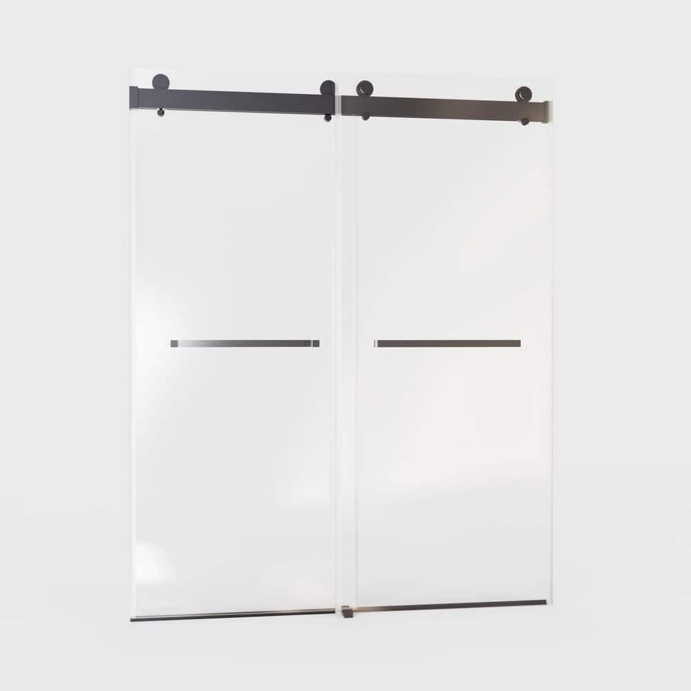 VANITYFUS 72 in. W x 76 in. H Double Sliding Frameless Shower Door in ...