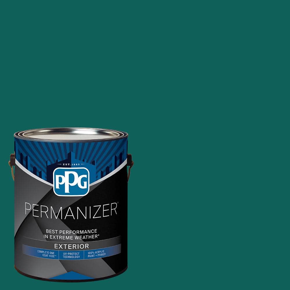 PERMANIZER 1 gal. PPG1142-7 Empress Teal Semi-Gloss Exterior Paint ...