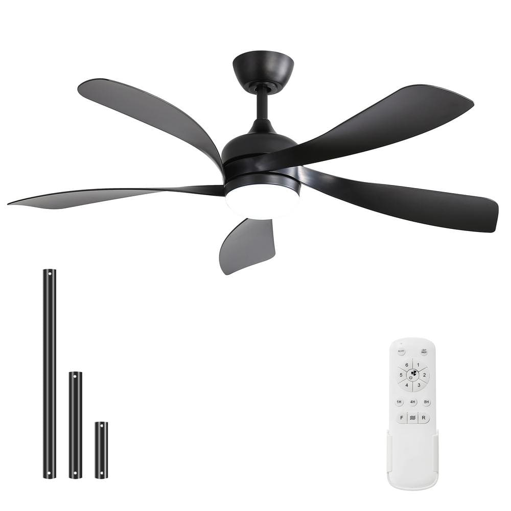 CACI Mall 52 in. Indoor/Outdoor LED Brown Ceiling Fan with Lights and ...