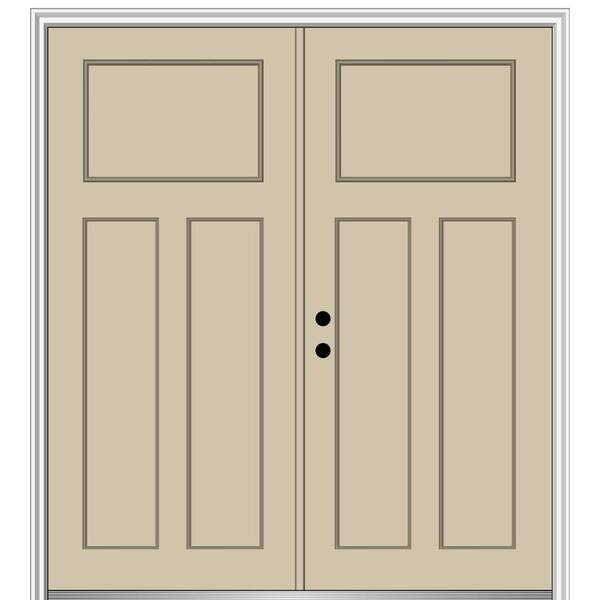 MMI Door 64 in. x 80 in. Classic Right-Hand Inswing Craftsman 3-Panel ...