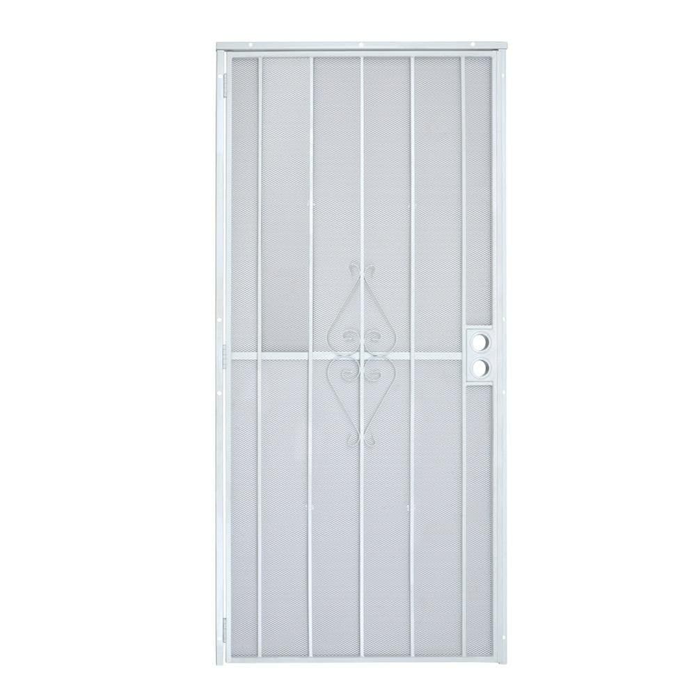 Grisham 32 in. x 78 in. 808 Series Protector White Surface Mount Steel ...