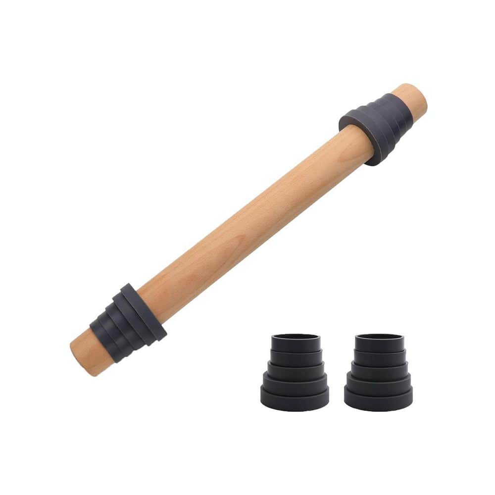 Anqtovp 15.8 Inch Adjustable Beech Wood Rolling Pin with 5 Thickness ...