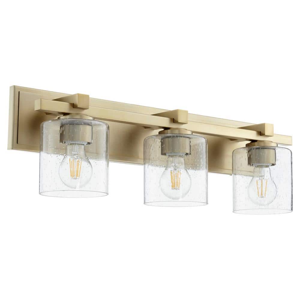 Quorum INTERNATIONAL Kaplan 24 in. Width in. 3-Lights, Aged Brass ...