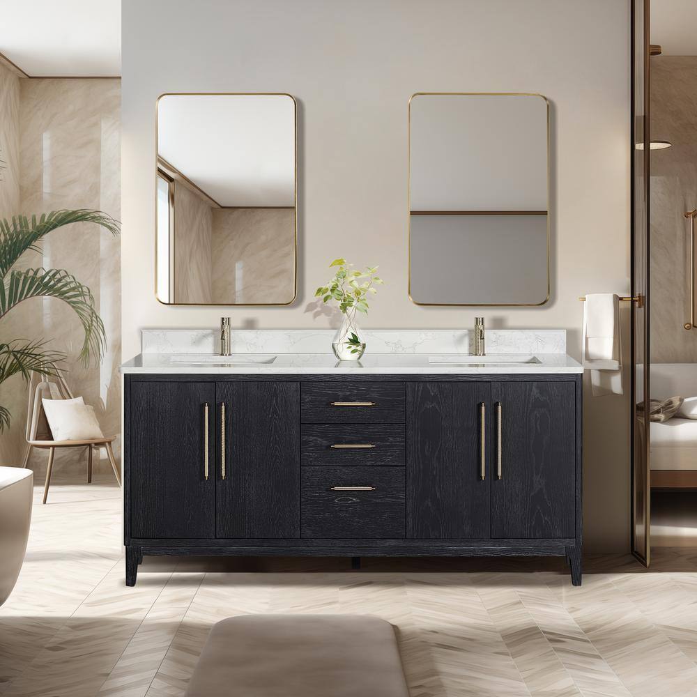 ROSWELL Gara 72 in. W x 22 in. D x 33.9 in. H Double Sink Bath Vanity ...