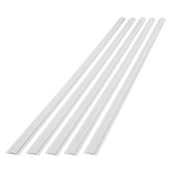 Fasade Gloss White 47 in. Vinyl Divider Trim (5-Pack) 14800 - The Home ...