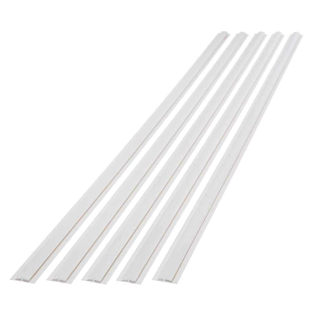 Fasade Gloss White 47 in. Vinyl Divider Trim (5-Pack) 14800 - The Home ...