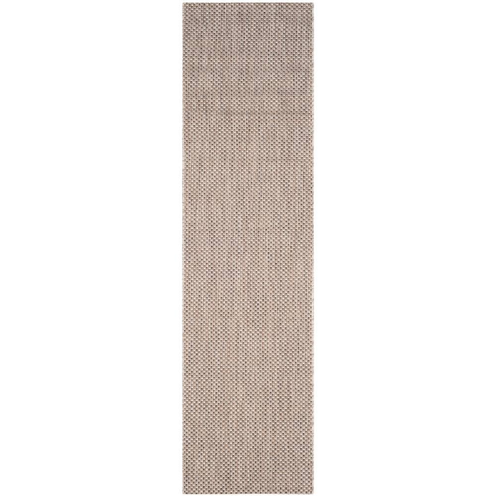 SAFAVIEH Courtyard Beige/Brown 2 ft. x 7 ft. Solid Indoor/Outdoor Patio ...