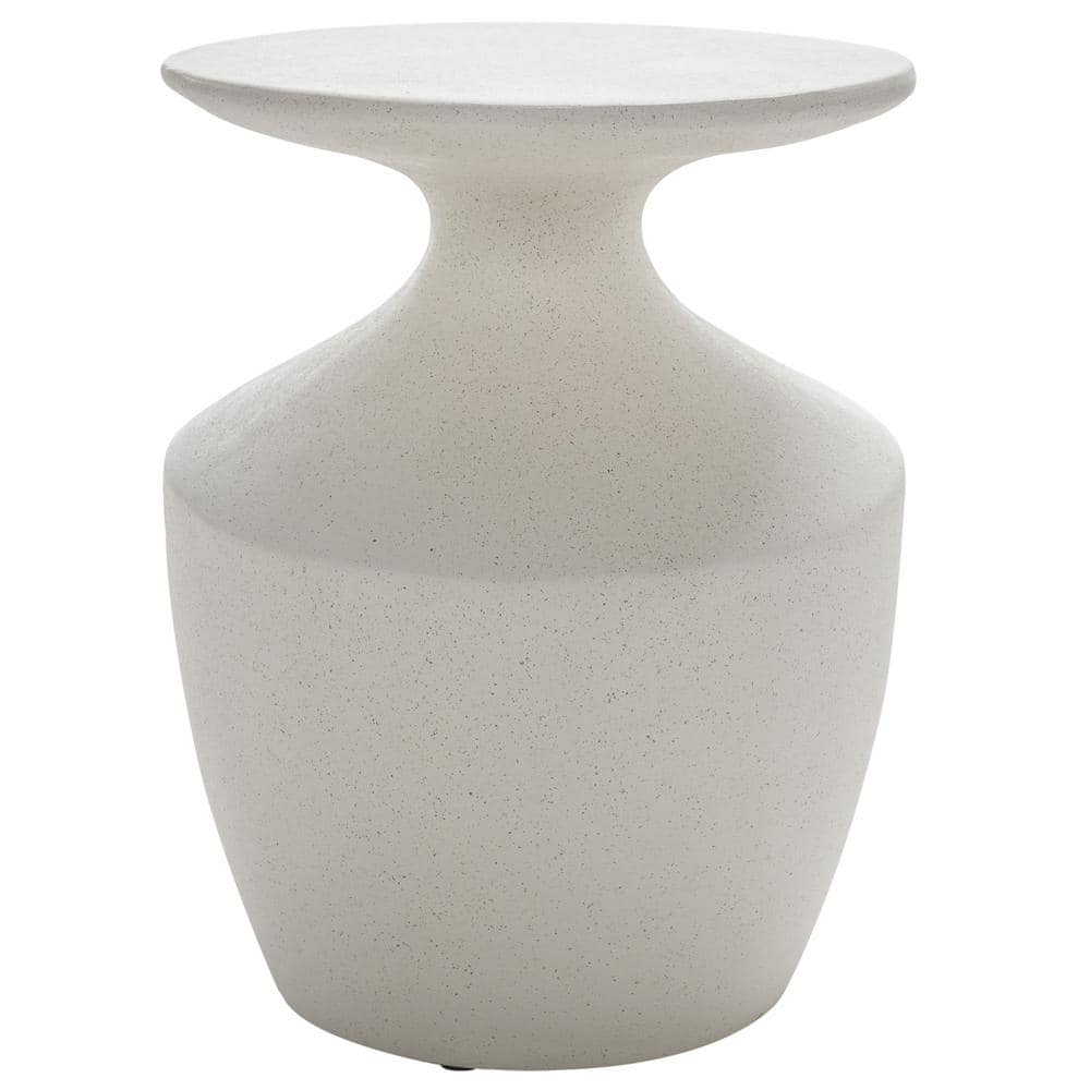 SAFAVIEH Jaiya 15 in. White Round Concrete End Table ACC2811A - The ...