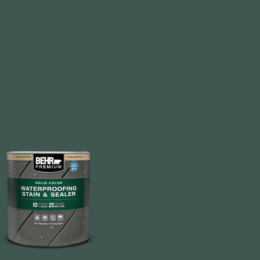 BEHR PREMIUM 1 qt. #HDC-CL-21A Dark Everglade Solid Color Waterproofing ...