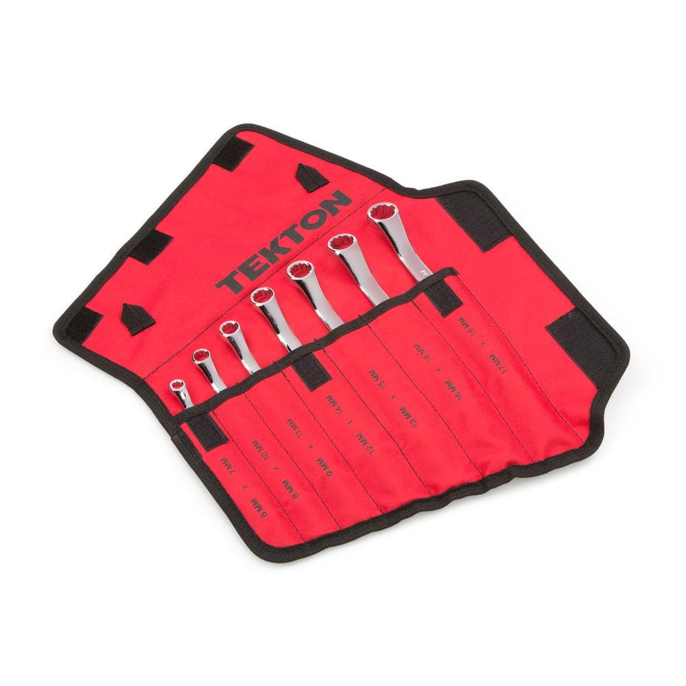 TEKTON 45-Degree Offset Box End Wrench Set, 7-Piece (6-19 mm) - Pouch ...
