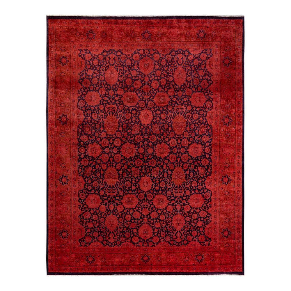 Chloe & Olivia Home Overdyed Orange 9 ft. x 12 ft. Solid Wool Indoor ...