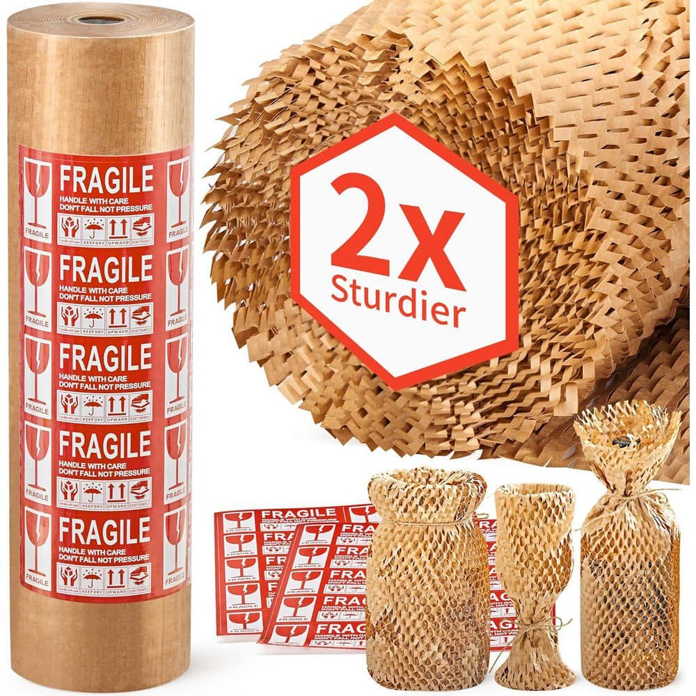 15x213' Honeycomb Packing Paper Wrapping Roll Eco-Friendly Kraft Paper ...